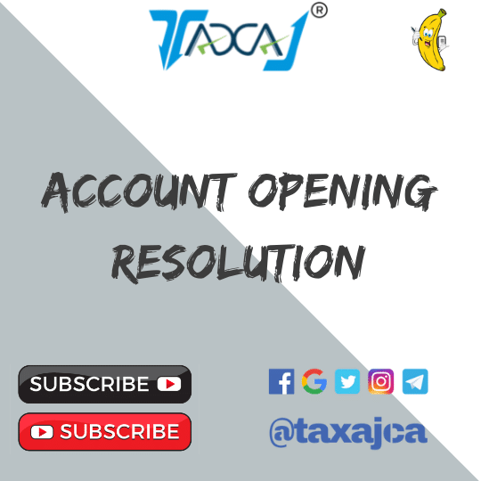 Bank Account Opening Resolution Format
